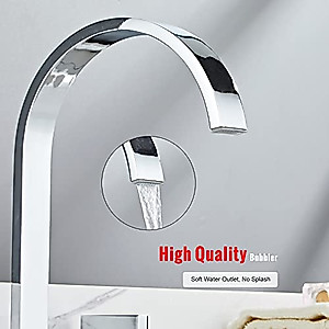 SaniteModar Bathroom Sink Faucet 3 Hole, 8 inch Brass Chrome Bathroom Faucet 2 Handles,Widespread Modern Bathroom Faucet…