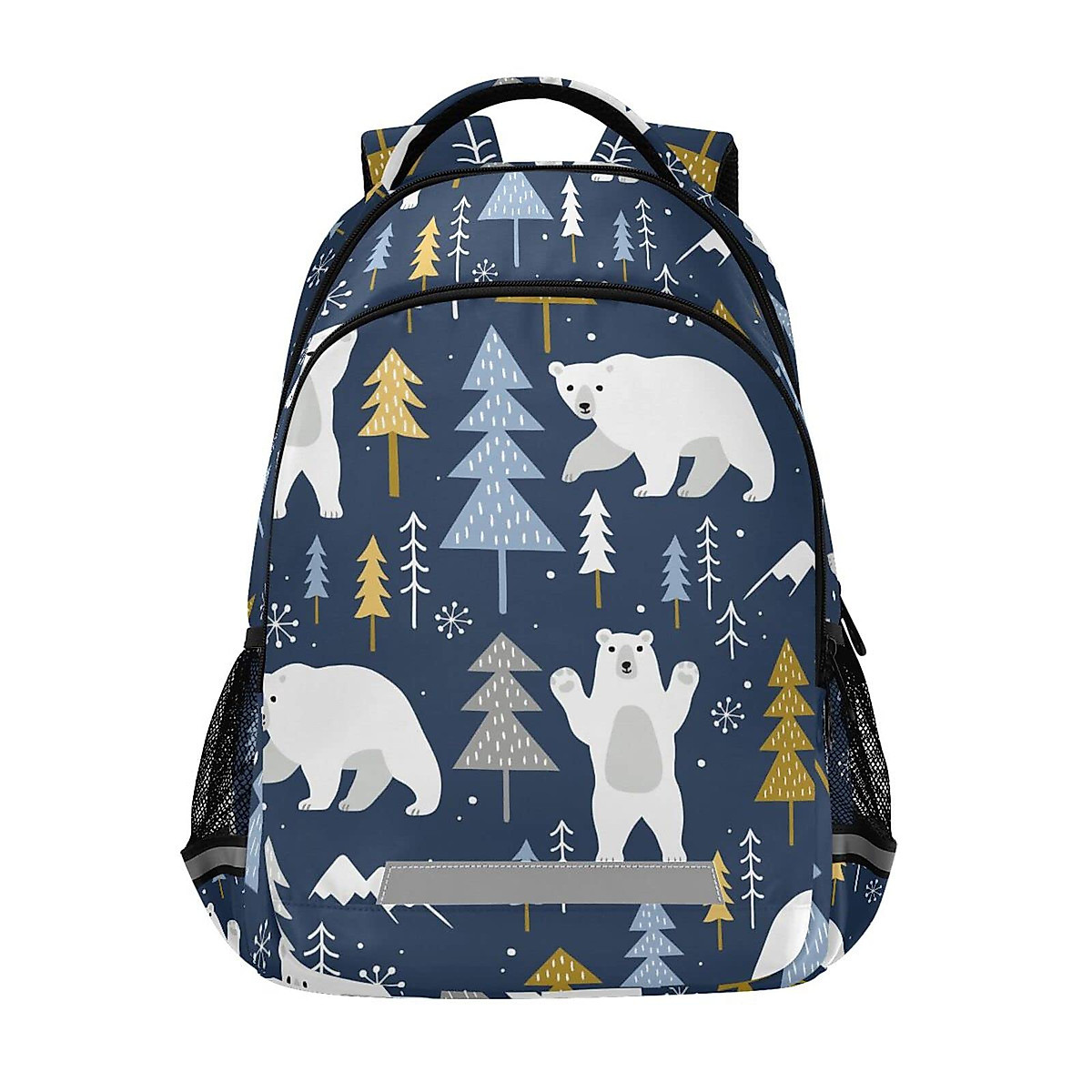 NFMILI Cartoon Polar Bear Kids Backpack Lightweight Middle School Elementary Bookbags for Boys Girls School Bag with Chest Strap 11.6 X 6.9 X 16.7 in