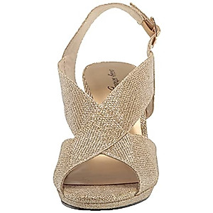 Easy Street Women's Christy Heeled Sandal, Gold Glitter, 8.5