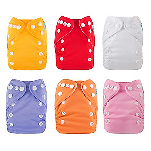 ALVABABY Baby Pocket Newborn for Less Than 12pounds Baby Snaps Cloth Diapers Nappy 6pcs with 12 Inserts 6SVB05