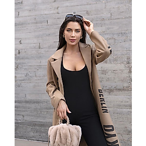 OQQ Women's Ribbed One Piece Tank Top Sleeveless Yoga Exercise Romper JumpSuit, Black, Medium