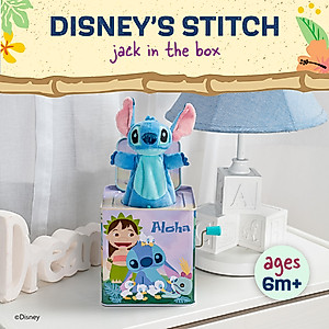 KIDS PREFERRED Disney Baby Lilo and Stitch Classic Jack in The Box Musical Toys for Babies and Toddlers, Pop Goes Stitch from A Colorful Box, 5 Inches