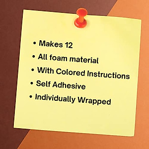 4E's Novelty Halloween Crafts for Kids (12 Pack) Bulk Foam Magnet Character Faces, Fall Crafts for Kids & Toddlers Ages 3-12