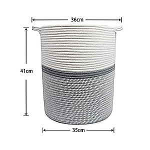 Goodpick Large Grey Cotton Rope Basket (Set of 2)