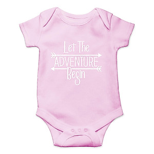 AW Fashions Let The Adventure Begin Baby Bodysuit Newborn Girl Coming Home Outfit Adorable Boy Apparel (Newborn, Pink)