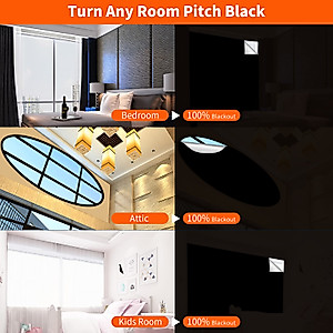 100% Blackout Blind White (157"x 59") Curtains Window Cove [DIY Cut to Any Size or Shape] [Hook & Loop Tabs][ Portable Bags for Travel ] [Light & UV Blocking ] for House,Baby Nursery,Apartment