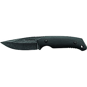 Schrade SCHF13 8.5in High Carbon S.S. Full Tang Fixed Blade Knife with 3.7in Drop Point Blade and G-10 Handle for Outdoor Survival, Tactical and EDC