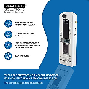 GIGAHERTZ SOLUTIONS HF38B RF Meter - 700MHz - 3.3GHz - 2 Year Warranty! Measures WiFi, Smart Meters, Cell Phones Etc.
