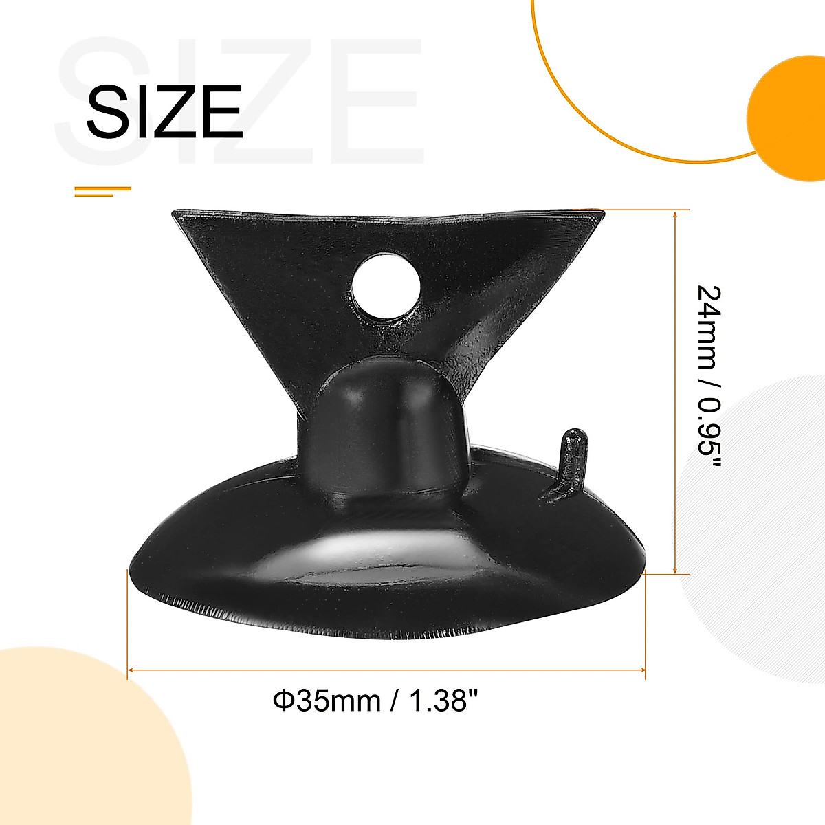 MECCANIXITY Bulb Changers, 35mm Dia. Suction Cup Light Lamp Replacing Tools for GU10 MR16 Bulbs, Black Clear PVC, 2 Set