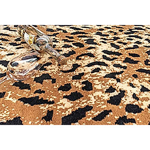 Furnish my Place Leopard Print Area Rug - 7 ft. 8 in. x 11 ft., Beige, Rectangular Accent Rug with Contemporary Design