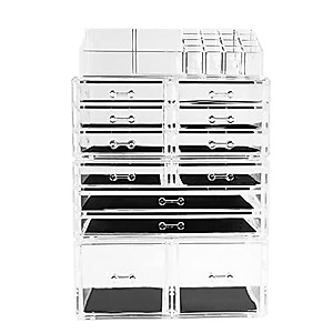 7Penn Extra Large Makeup Organizer Stand - 4pc Stackable Make Up Organizers and Storage for Vanity and Bathroom Counters
