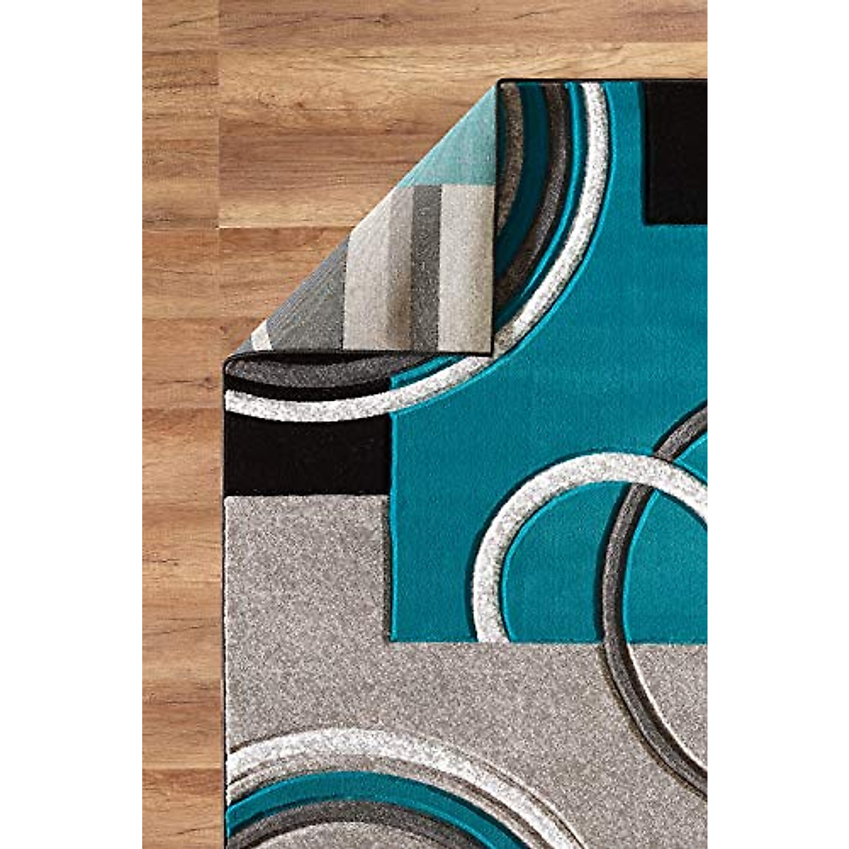 GLORY RUGS Area Rug Modern 5x7 Turquoise Soft Hand Carved Contemporary Floor Carpet with Premium Fluffy Texture for Indoor Living Dining Room and Bedroom Area