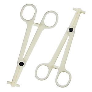 Body Piercing Clamps - Yuelong 25PCS Disposable Forceps Clamp Claw Slotted Plier Ear Nose Piercing Tools Septum Forceps for Lip Navel Tongue Belly Piercing Supplies