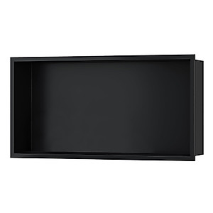 Shower Niche 28" X 16" Black, Stainless Steel Shower Wall Niche for Bathroom Storage No Tile Needed Over Mount Installation