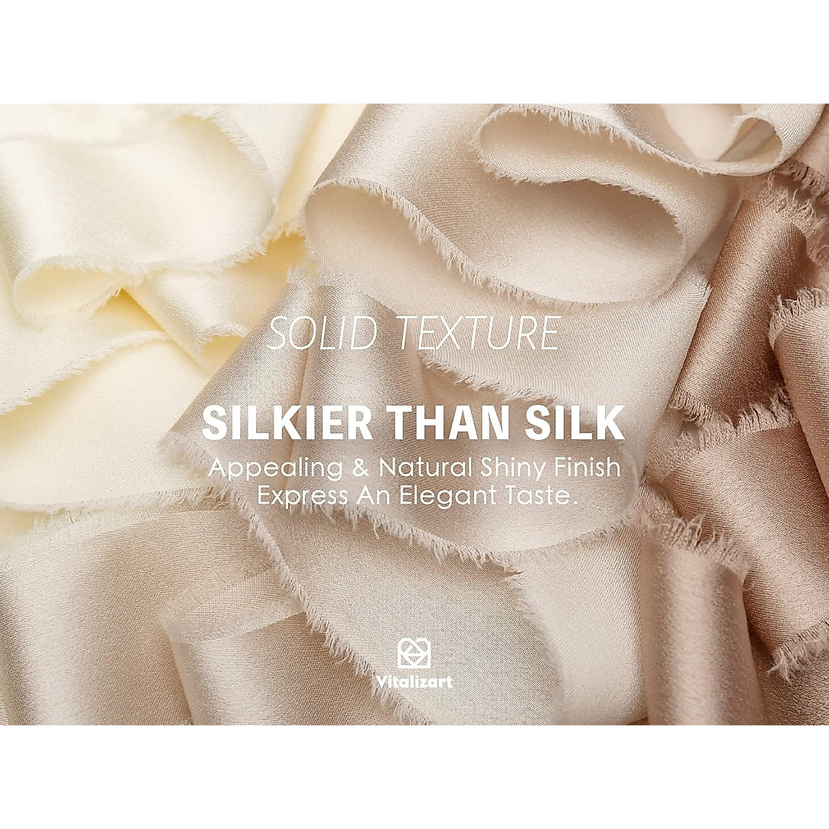 Vitalizart Silk Satin Ribbon 1-1/2 inch x 15 Yard with Wooden Spool Champagne & Nude Handmade Frayed Ribbons for Gift Wrapping Baby Shower Wedding Bridal Bouquets Holiday Decor