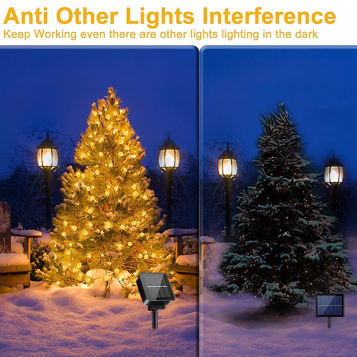 SUWITU Solar String Lights Outdoor, 23.6 ft 60 LED Garden Lights Solar Powered Waterproof Hanging Solar Lights for Indoor/Outdoor, Tree, Patio, Yard, Fence, Gazebo, Wedding Party