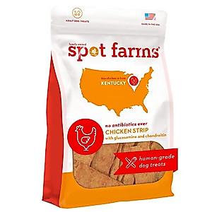 Spot Farms All Natural Human Grade Dog Treats, Chicken Strips with Glucosamine and Chondroitin, 12.5 Ounce