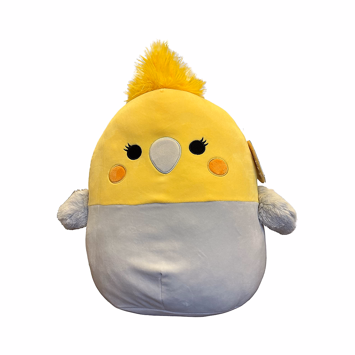 Squishmallows 14-Inch Yellow Gray Cockatiel Plush - Add Charlize to Your Squad, Ultrasoft Stuffed Animal Medium-Sized Plush Toy, Official Kellytoy Plush