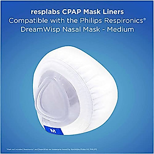 resplabs CPAP Mask Liners - Compatible with Philips Respironics DreamWisp Nasal CPAP Masks, Medium - Reusable, Washable Cushion Covers - 4 Liner Pack
