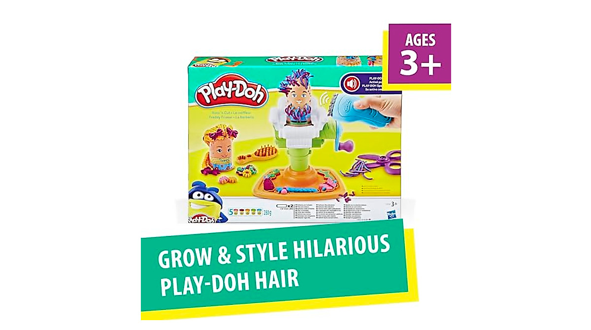 Play-Doh Buzz 'n Cut Fuzzy Pumper Barber Shop Toy with Electric Buzzer ...