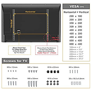 TAVR Universal Table Top TV Stand Base TV Legs for Most 32 37 40 42 47 50 55 LCD LED Plasma Flat Screen TVs, Height Adjustable Leg TV Replacement Stand, Holds up to 88 lbs, Max VESA 800x400 mm