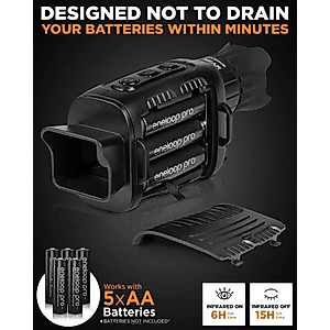 CREATIVE XP Night Vision Monocular for Hunting & Surveillance w/Card Reader - Infrared Monoculars - Black