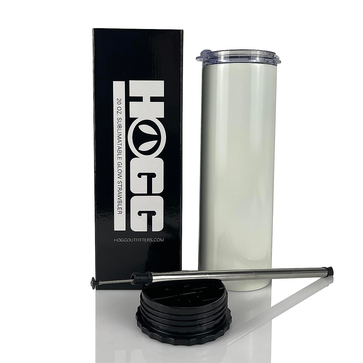 Hogg 20oz Sublimation Glow in the Dark Tumbler Case (25 Units) - Strawbler, Glow in the Dark Sublimation Tumblers 20 oz, Blank Tumblers in Bulk, Glows After Exposure to Light - Green Tumbler