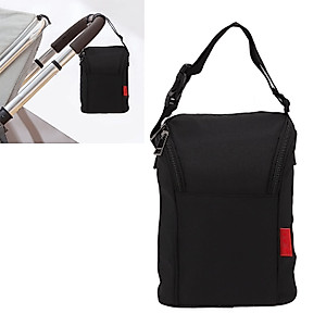 Alomejor Baby Bottle Cooler Bag Portable Cooler Bag Bottle Storage Bag Waterproof Nylon Insulation Tote Pouch for Outdoor (Black)