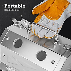 ATkrou GY100 Propane Forge Kit Double Door (Stainless Steel) Single Burner Portable Artist Hobby Knife Making Tool Making Farrier Blacksmith