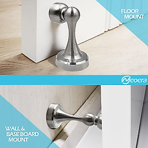 Neoera Magnetic Door Stop（Brushed Nickel）Door Stopper Strong Magnetic Door Catch for Hold Door Open, Premium Stainless Steel Made, Anti-Rust, Heavy Duty, Wall & Floor Mount 1Pack