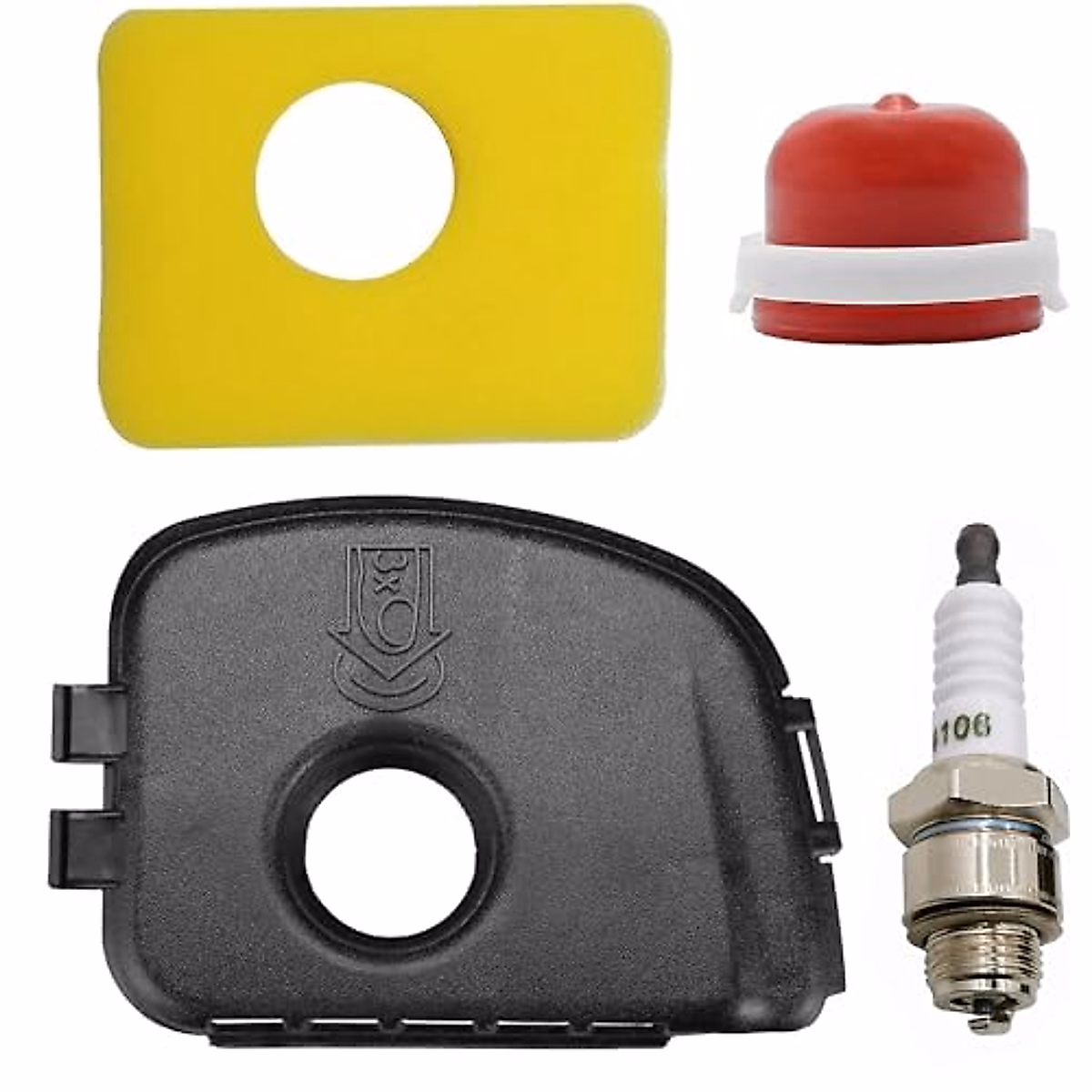 Hippotech 595660 Air Filter Cleaner Cover Replacement for Briggs Stratton Cover Air filter 799579 Kit 594281 Primer Bulb 08P602 09P602 MTD troy Bilt Engines Lawn Mower