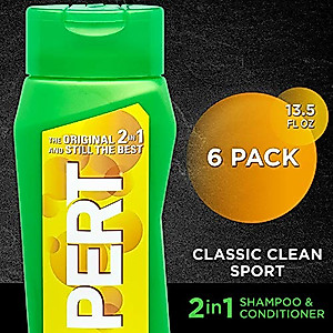 PERT 2-in-1 Classic Clean Sport Shampoo and Conditioner 13.5 Ounce (Pack of 6)