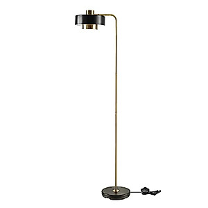 Globe Electric 67491 Felipe Floor Lamps, Antique Brass, Black Accent