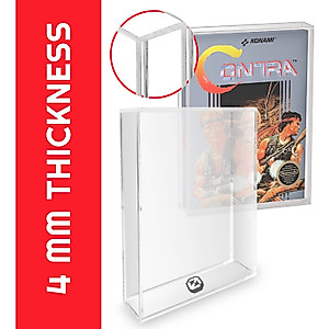 Acrylic Video Game Box Storage Case for Nintendo NES Video Game Box - 4MM Thick, Anti-Dust, Anti-UV, and Acid-Free Clear NES Holder, Video Game Covers by EVORETRO (Pack of 2)