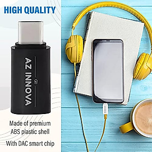 USB Type C Audio 3.5mm Headphone Adapter Aux to Jack Headphones Type-C Adapters Female Male Head Earphone Plug Pro Stereo Compatible with Samsung Galaxy, Note, Ipad Pro, MacBook, Pixel (2 Pack)