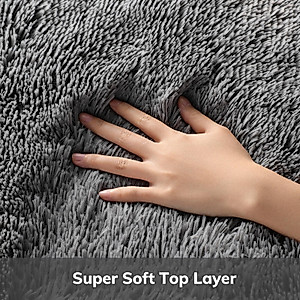 Ophanie Rugs for Bedroom Living Room, 4x5.3 Area Rug Grey Fluffy Fuzzy Soft Plush Shaggy Large Bedside Carpet, Big Indoor Floor Rug for Kids Girls Boys Home Decor Aesthetic, Dorm Nursery Gray