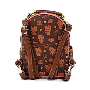 Loungefly Sanrio Hello Kitty Pumpkin Spice Adult Womens Convertible Mini Backpack Purse