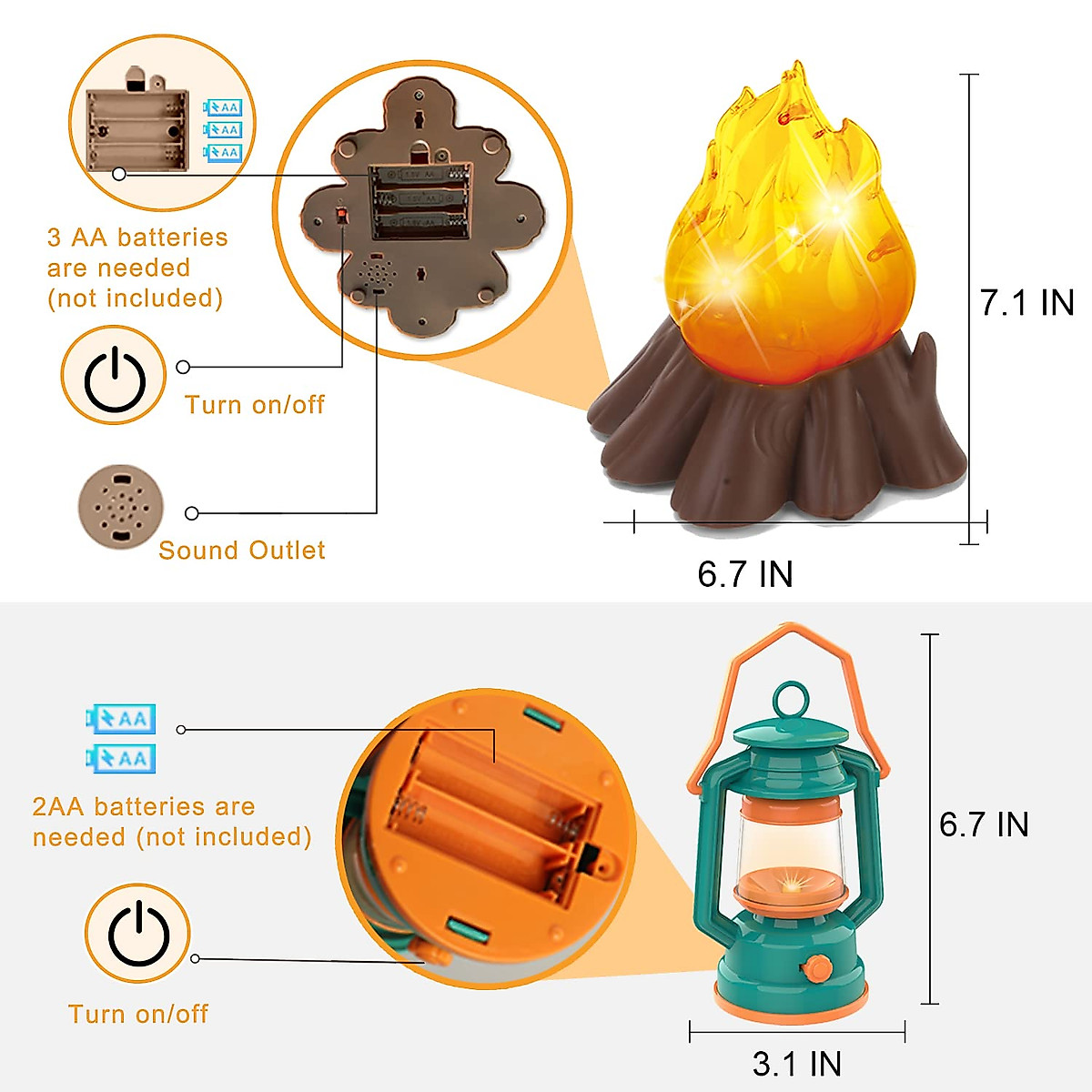 NATURALCAMP Kids Camping Tent with Campfire Pop Up Play Tent Camping Set with Oil Lantern Pretend Fruits Binoculars Toddlers Boys Girls Toys Gift Age 3 4 5 6 + Years Old