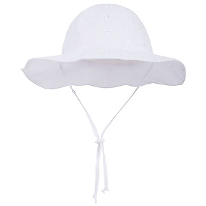 SimpliKids UPF 50+ UV Sun Protection Wide Brim Baby Sun Hat,White2, 2-4 Years