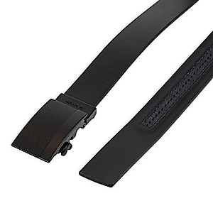 Kenneth Cole REACTION Men's Perfect Fit Adjustable Belt with Track Lock , Black Matte, Medium (34-36)