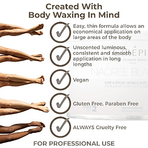 Cirepil - Nacrée Blanche - 400g / 14.11 oz Wax Tin - Unscented - Onctuous Texture - Perfect for Large Areas - Very Efficient, Ultra-Thin Application, All Hair Types - Strips Needed