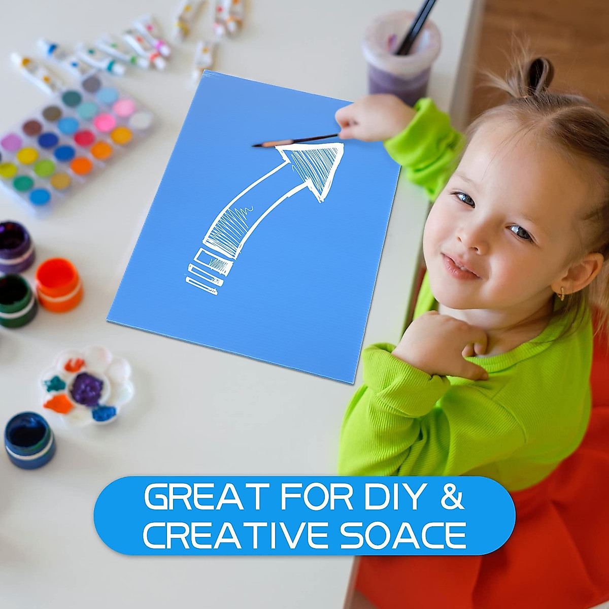 20 Pack Large Size Blank Yard Signs with Stakes 16.5 x 12.6 Inch Blue Corrugated Plastic Sheet Real Estate Garage Sale Signs with Stakes Open House for Rent Sign with Stand for Lawn Party Decorations