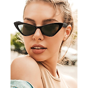 Veda Tinda Vision Oversized Cat Eye Sunglasses for Women Retro Trendy Acetate Frame Fun White Sun Glasses C22S04