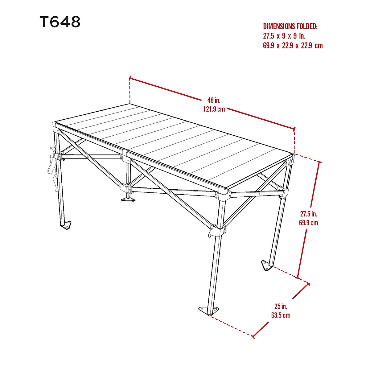 Rio Gear 48" x 25" Outdoor Camping Aluminum Roll Top Table
