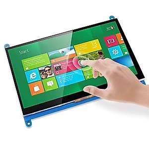 Treedix 7 inch LCD HDMI Display Capacitive Touch Screen Montior 1024x600 Compatible with Raspberry Pi 4/3 Banana Pi/Pro Windows 10 8 7