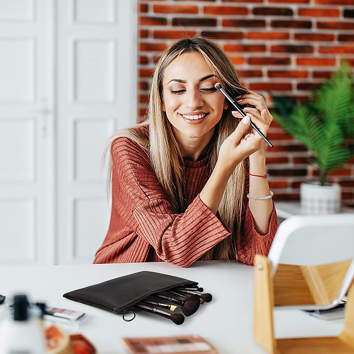 Unoutur Mesh pouch,Mesh Cosmetic Bag Portable Makeup Pouch Travel Toiletry Bag for Makeup Organizer Home Office Travel Accessories,6 Pieces Mesh Makeup Bag with Zipper