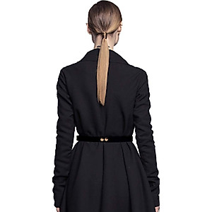 Women Elastic Mirror Metal Waist Belt Metallic Waistband,Golden, One Size