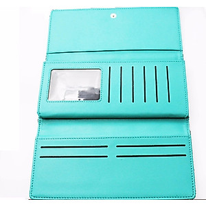 WOMENS BRIDE RACING FABRIC TRIFOLD TEAL WALLET LEATHER GRADATION FEMALE + Bride Key