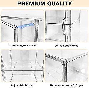 Montex Large Bread Box for Kitchen Countertop, 3 Layers Adjustable Food Safe Clear Bread Storage for Bread, Bagel, Muffins
