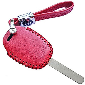 Alegender Genuine Leather Key Fob Cover Bag Protector Remote Jacket Holder Fit for Honda 3+1 Buttons CRV Accord Civic Polit Head Key